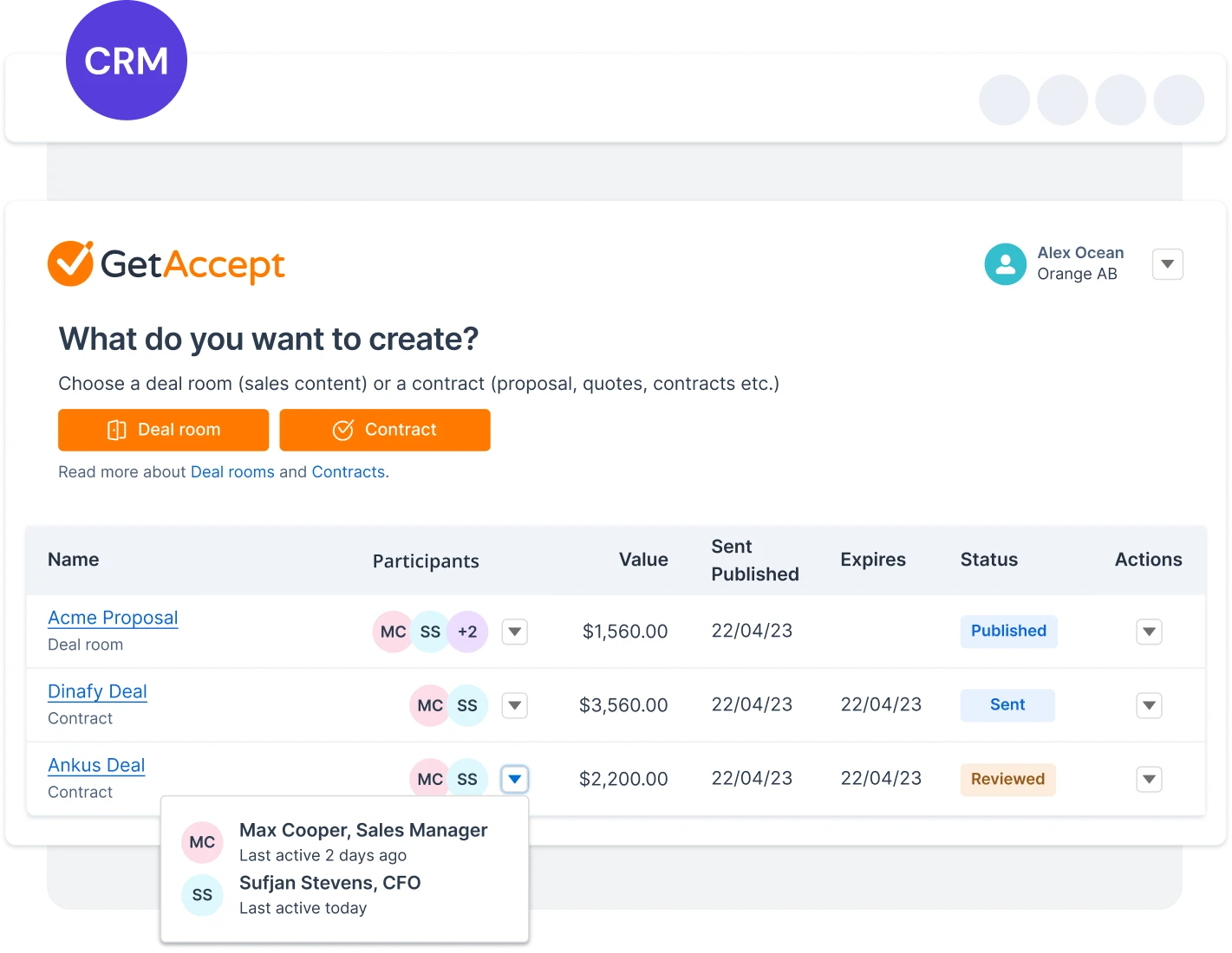 Enhance your CRM using GetAccept Digital Sales Rooms